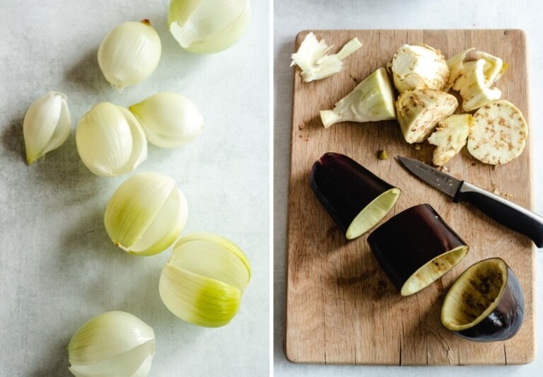 Sheikh El Mahshi (Stuffed Eggplant and Onions) - Hungry Paprikas