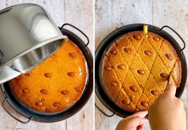 Namoura (Basbousa Semolina Cake) - Hungry Paprikas