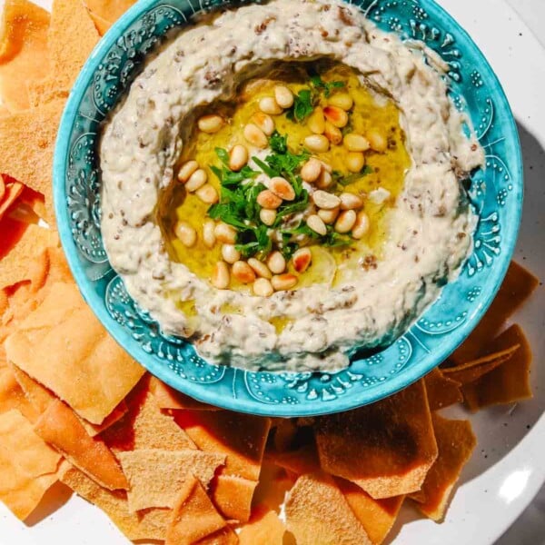 Creamy & Smokey Mutabal with Tahini - Hungry Paprikas