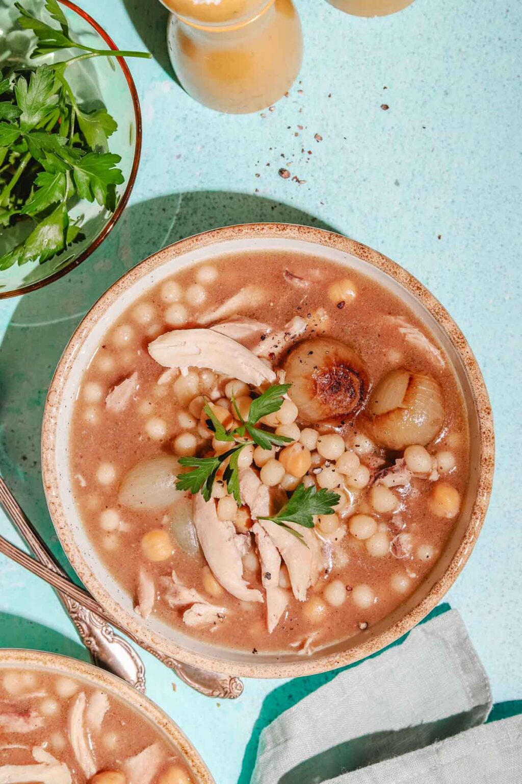 Lebanese Moghrabieh (Pearl Couscous Stew) - Hungry Paprikas