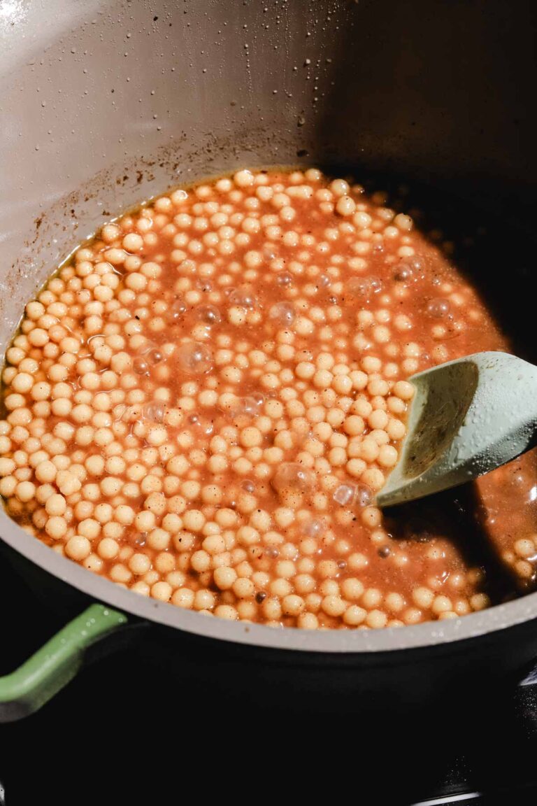 Lebanese Moghrabieh (Pearl Couscous Stew) - Hungry Paprikas