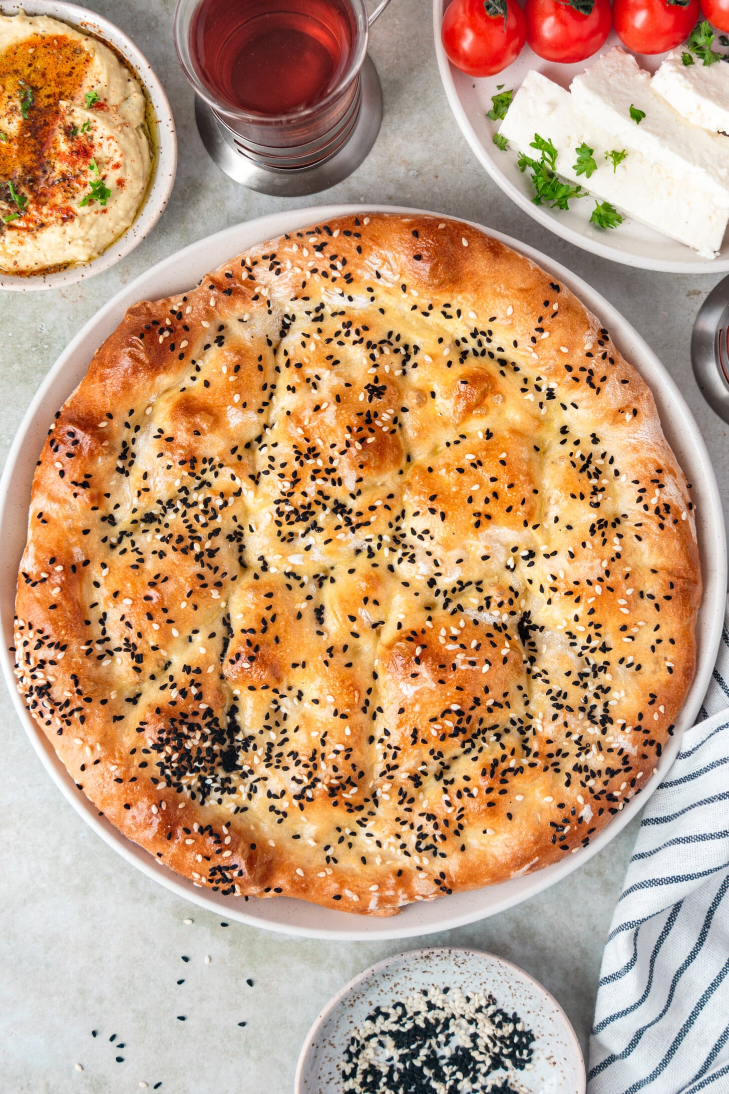 No Knead Turkish Bread (Ramazan Pidesi) - Hungry Paprikas