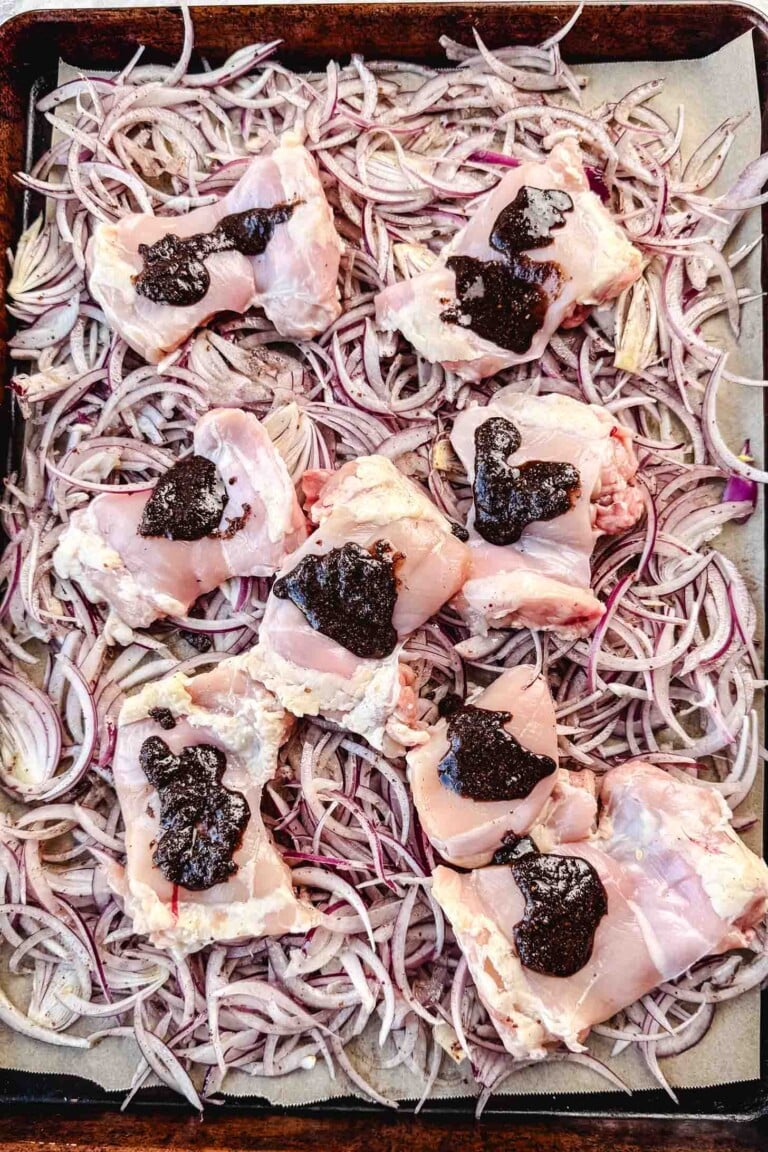 Sumac Chicken and Onion (Sheet Pan Dinner) - Hungry Paprikas
