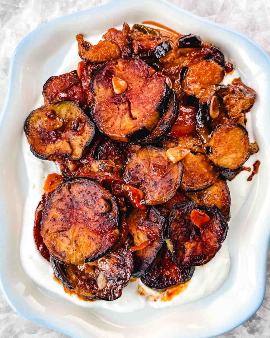 Borani Banjan (Afghan Eggplant & Yogurt Dip) - Hungry Paprikas